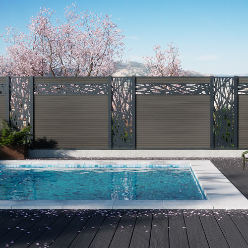 Lamellenzaun - BOSTON MODERN - FIBERDECK - für Wohnhaus / Aluminium / WPC