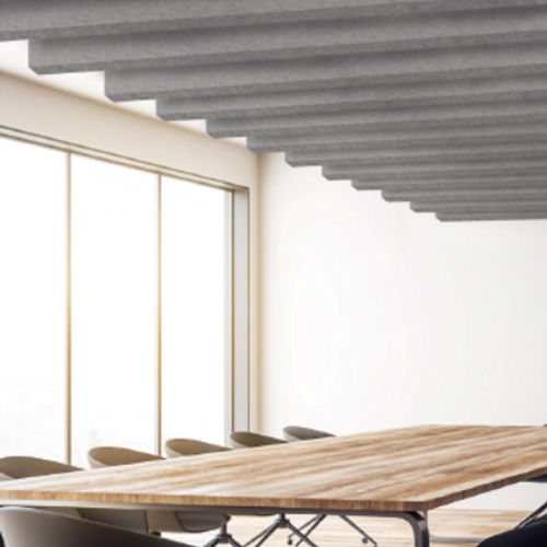 Akustische Schallwand / Polyesterfaser - BEAM - Acoustic.ae - PET / hängend / deckenmontiert